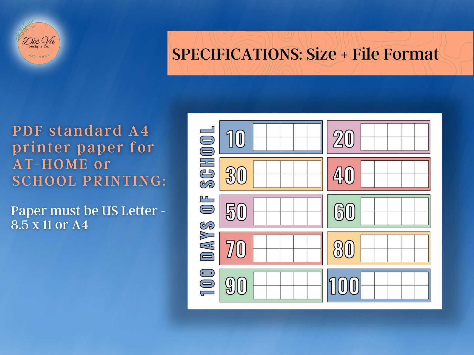100 Days of School Counting Ten Frames Activity, Printable for Teachers ...