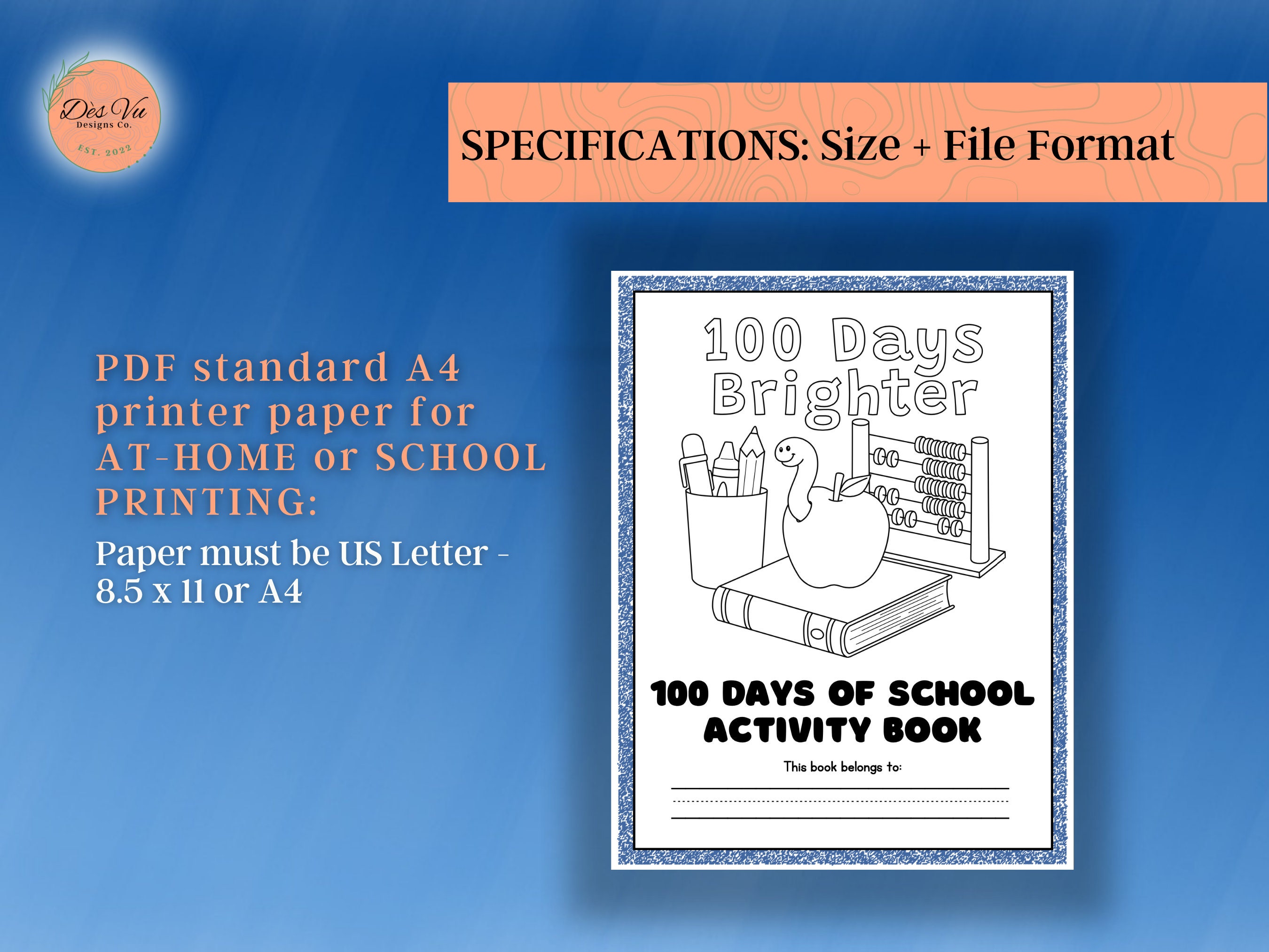 100 Days of School Worksheet Activity Book, Printable for Teachers ...