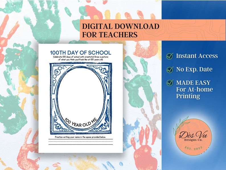 100th Day of School Drawing and Writing Activity, Printable's for ...