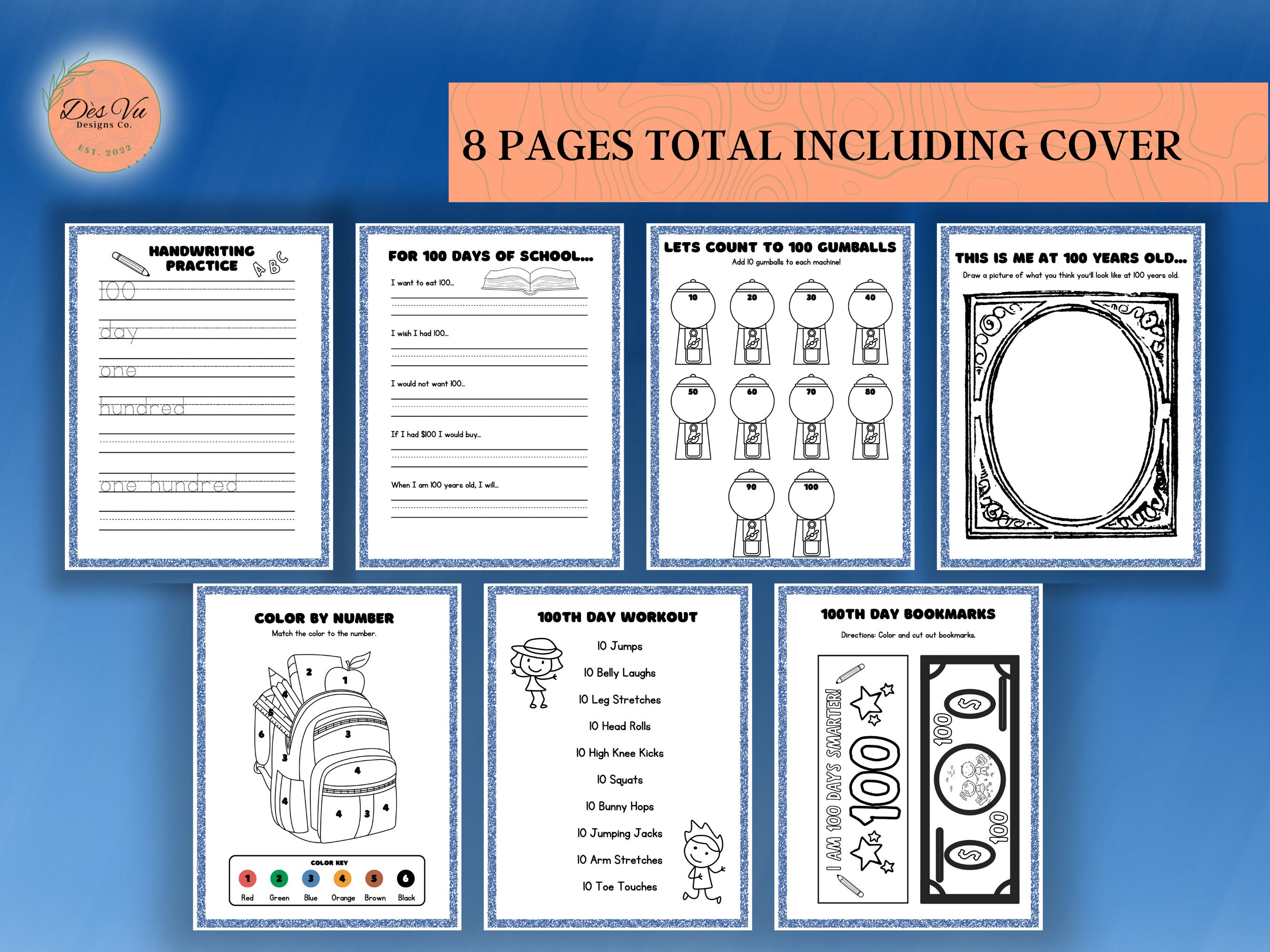 100 Days of School Worksheet Activity Book, Printable for Teachers ...