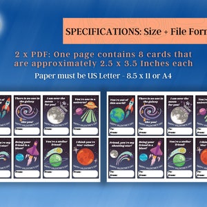 Outer Space Valentines, Printable Valentine Cards for Kids, Planets ...