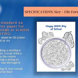 100th Day of School Activity, Printable for Teachers, Cereal, 100 Days ...