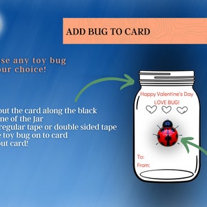 Love Bug Valentines, Printable Valentine Cards for Kids, Insects, Mason ...