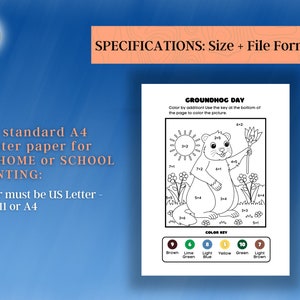 Groundhog Day Activity, Addition, Math Worksheet, Color by Number ...