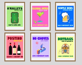 University of Arizona Bar Posters - Etsy