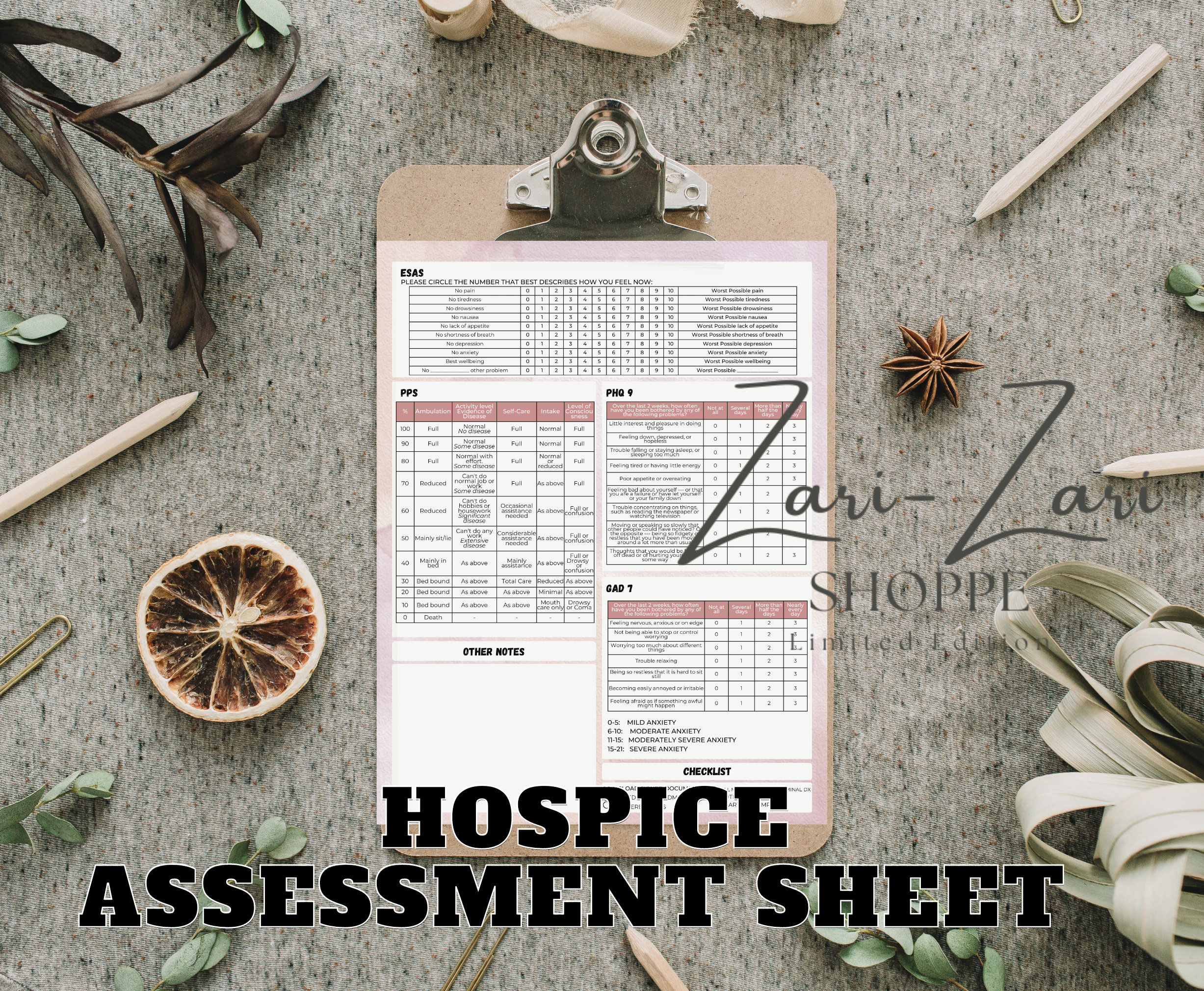 Hospice Assessment Form Home Health Nurse Sheet Home Health - Etsy