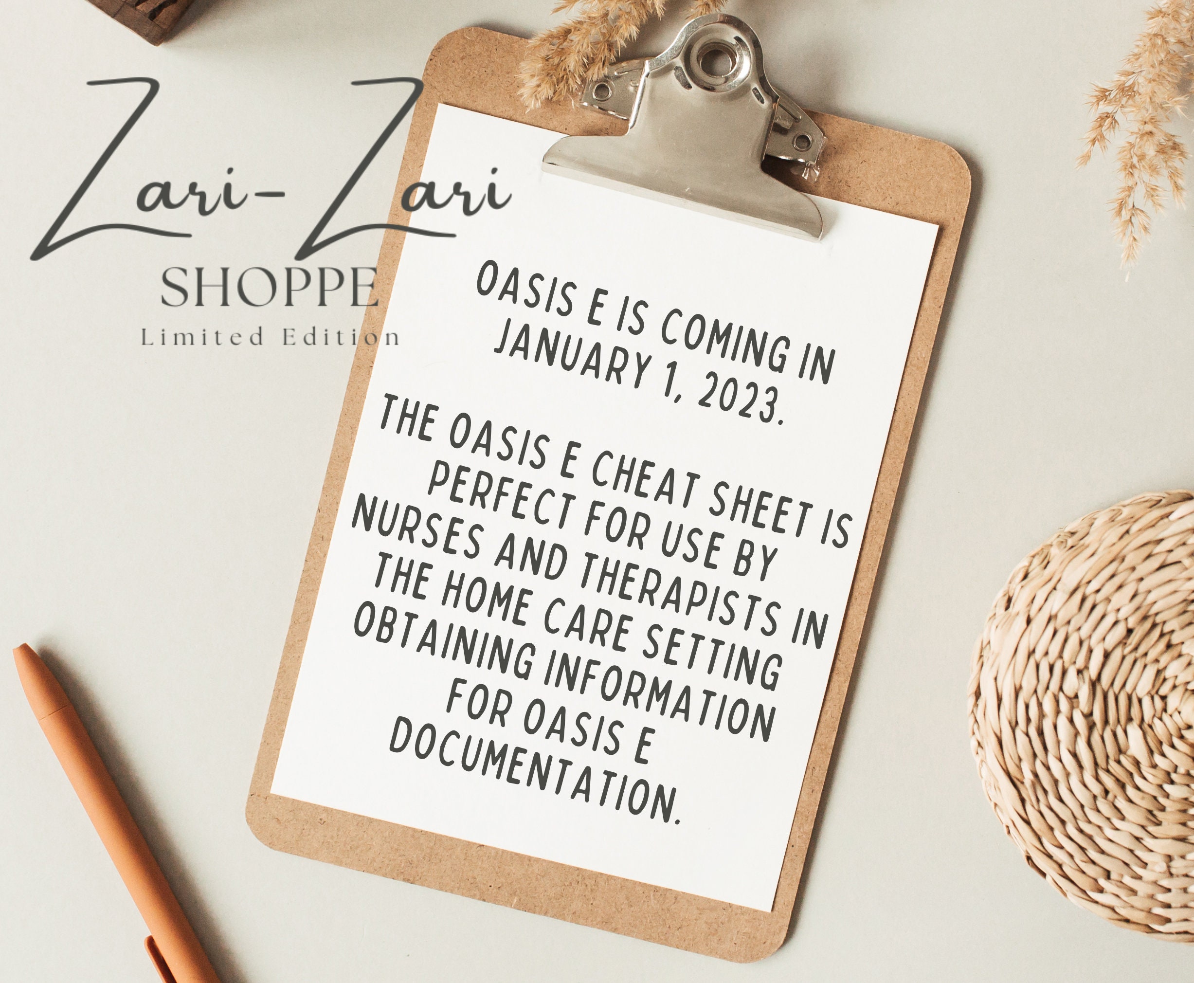 OASIS E Cheat Sheet With High Risk Medications and Written BIMS ...