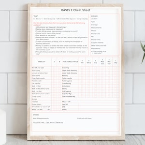 New OASIS E Cheat Sheet With High Risk Medications and Written BIMS ...