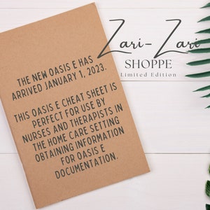 New OASIS E Cheat Sheet With High Risk Medications and Written BIMS ...