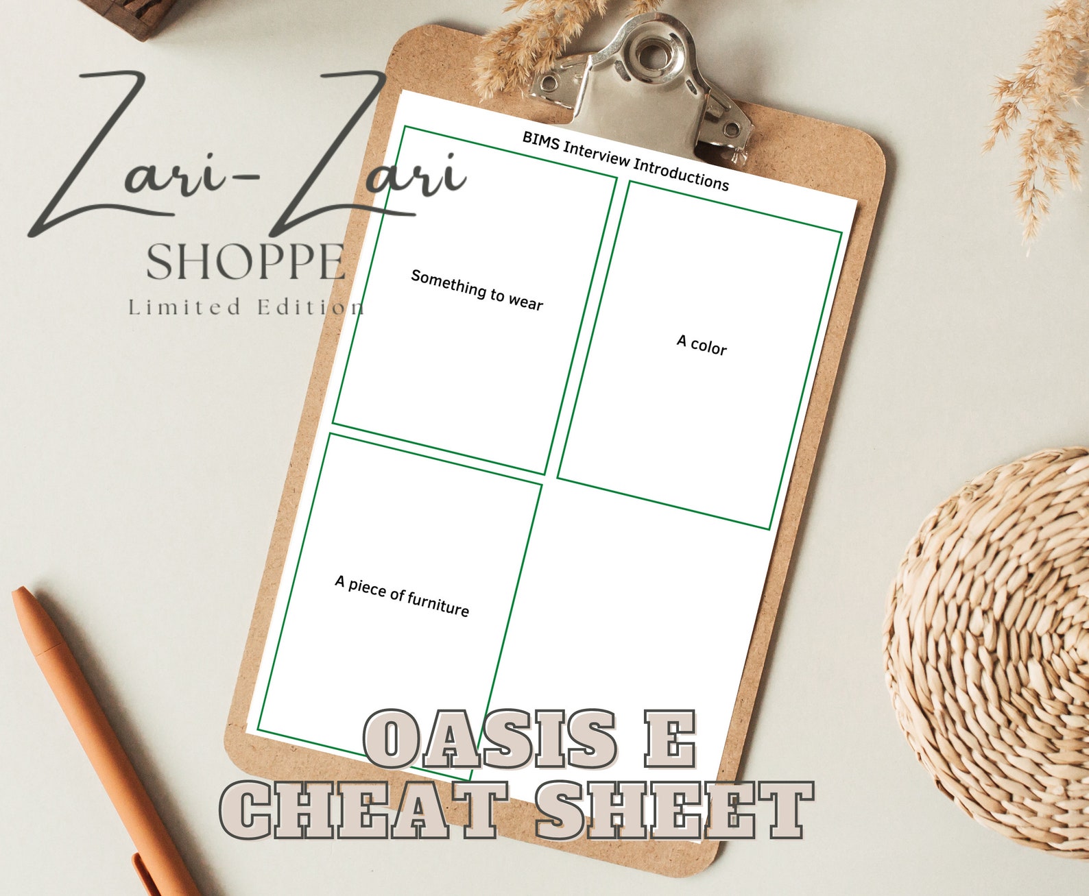 OASIS E Cheat Sheet With High Risk Medications and Written BIMS ...