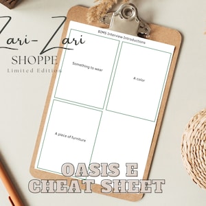 OASIS E Cheat Sheet With High Risk Medications and Written BIMS ...