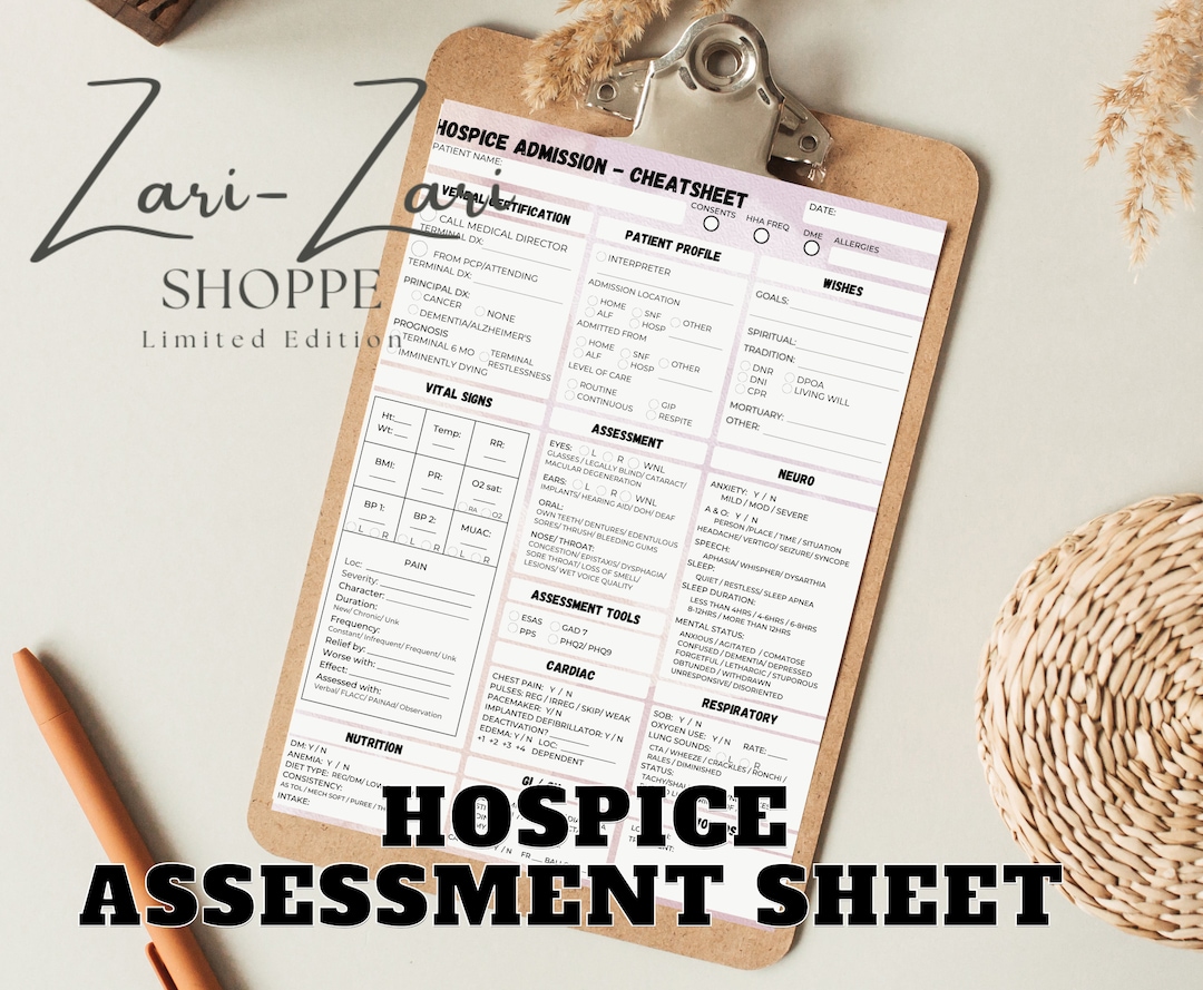 Hospice Assessment Form, Home Health Nurse Sheet, Home Health Nurse ...
