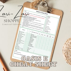 OASIS E Cheat Sheet With High Risk Medications and Written BIMS ...