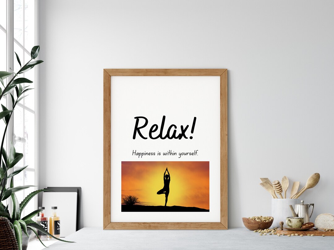 Relax - Motivational Quote Artwork, Modern Wall Decor Art, Downloadable ...
