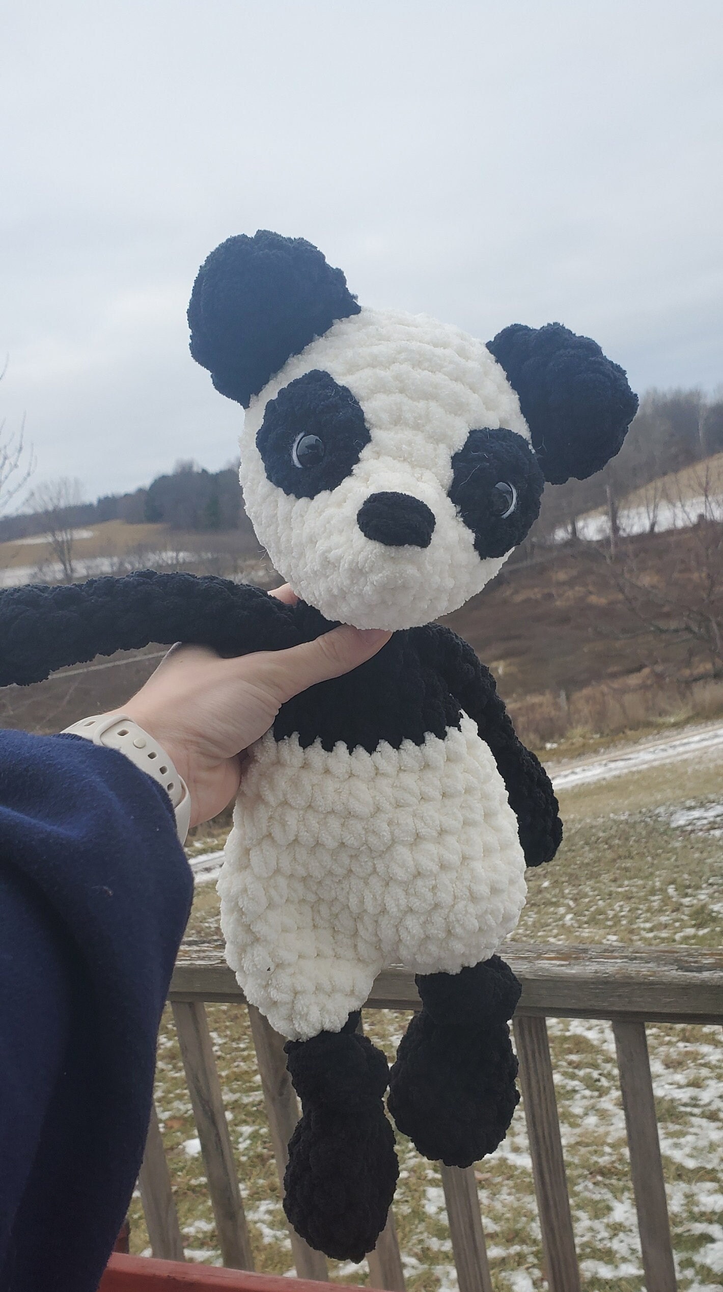READY TO SHIP Crochet Panda Lovey - Etsy