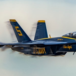 Blue Angels Solo No5 US Navy F18 Jet High Speed Pass Panoramic Canvas ...