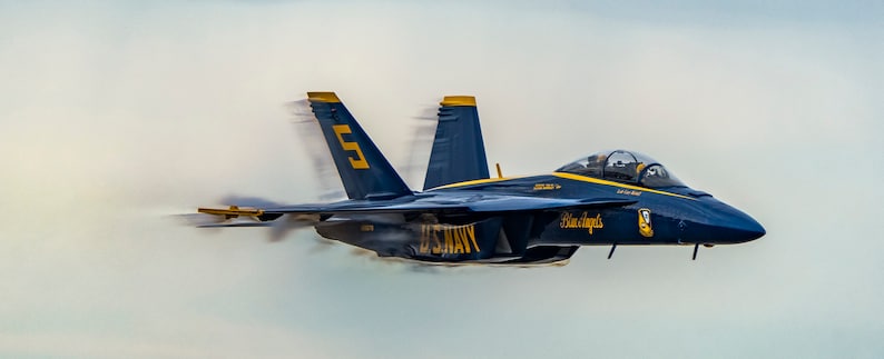 Blue Angels Solo No5 US Navy F18 Jet High Speed Pass Panoramic Canvas ...
