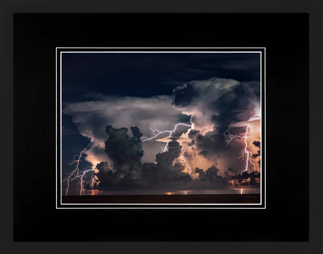 Ocean Lightning Strikes Bolts Storm Pensacola Florida Weather Photo ...