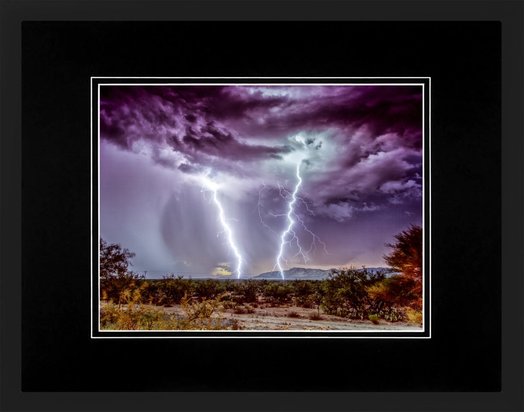 Lightning Bolts Strikes Arizona Desert Monsoon Storm Photo/print - Etsy