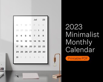 Monthly Horizontal Calendar Monday Start INSTANT DOWNLOAD - Etsy