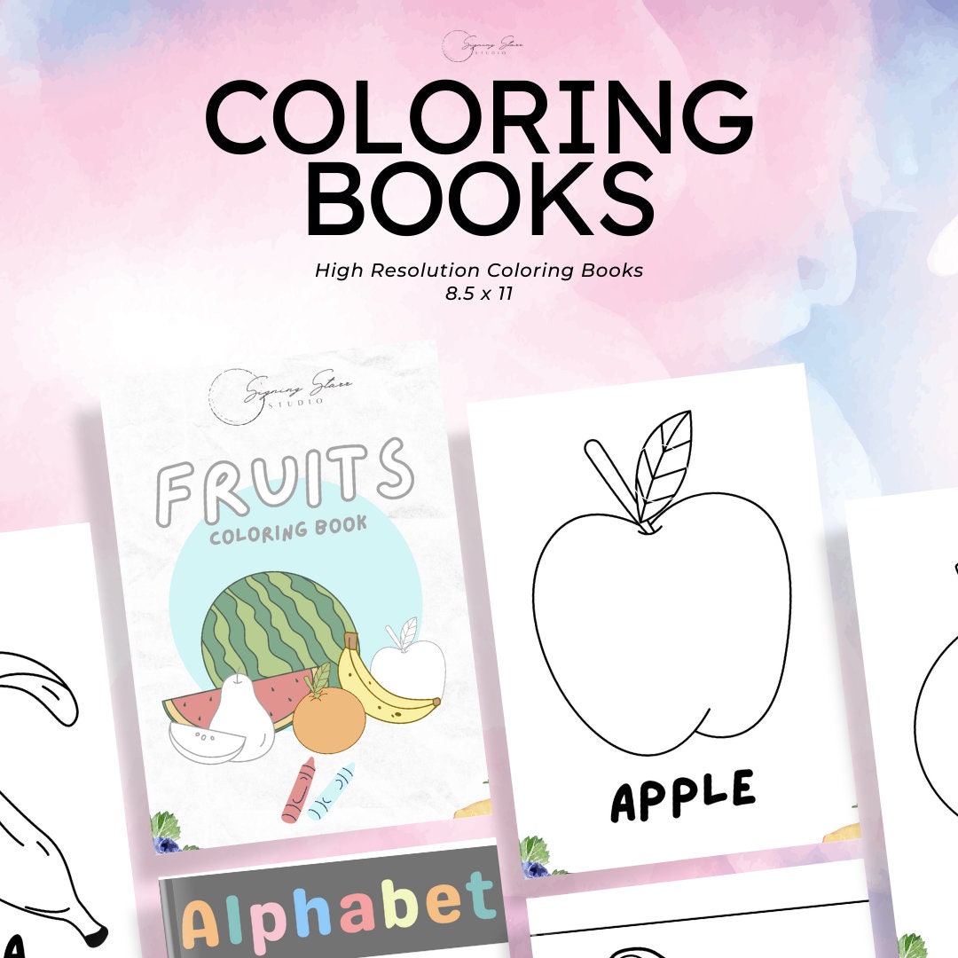 INSTANT DOWNLOAD Cute Fruits Coloring Pages for Kids Kids Coloring ...