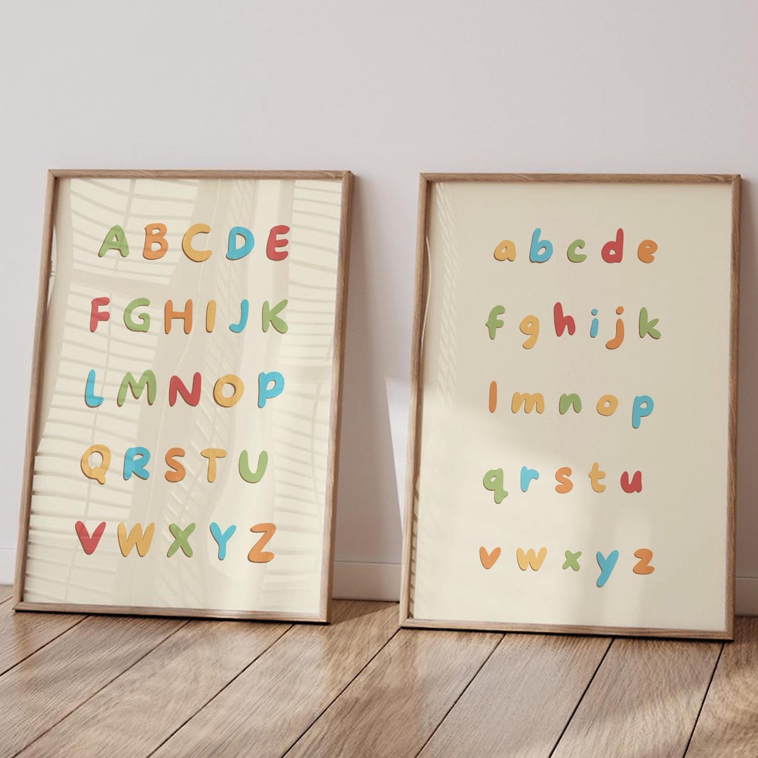 Alphabet Wall Art Printable Set – Uppercase & Lowercase Letters ...