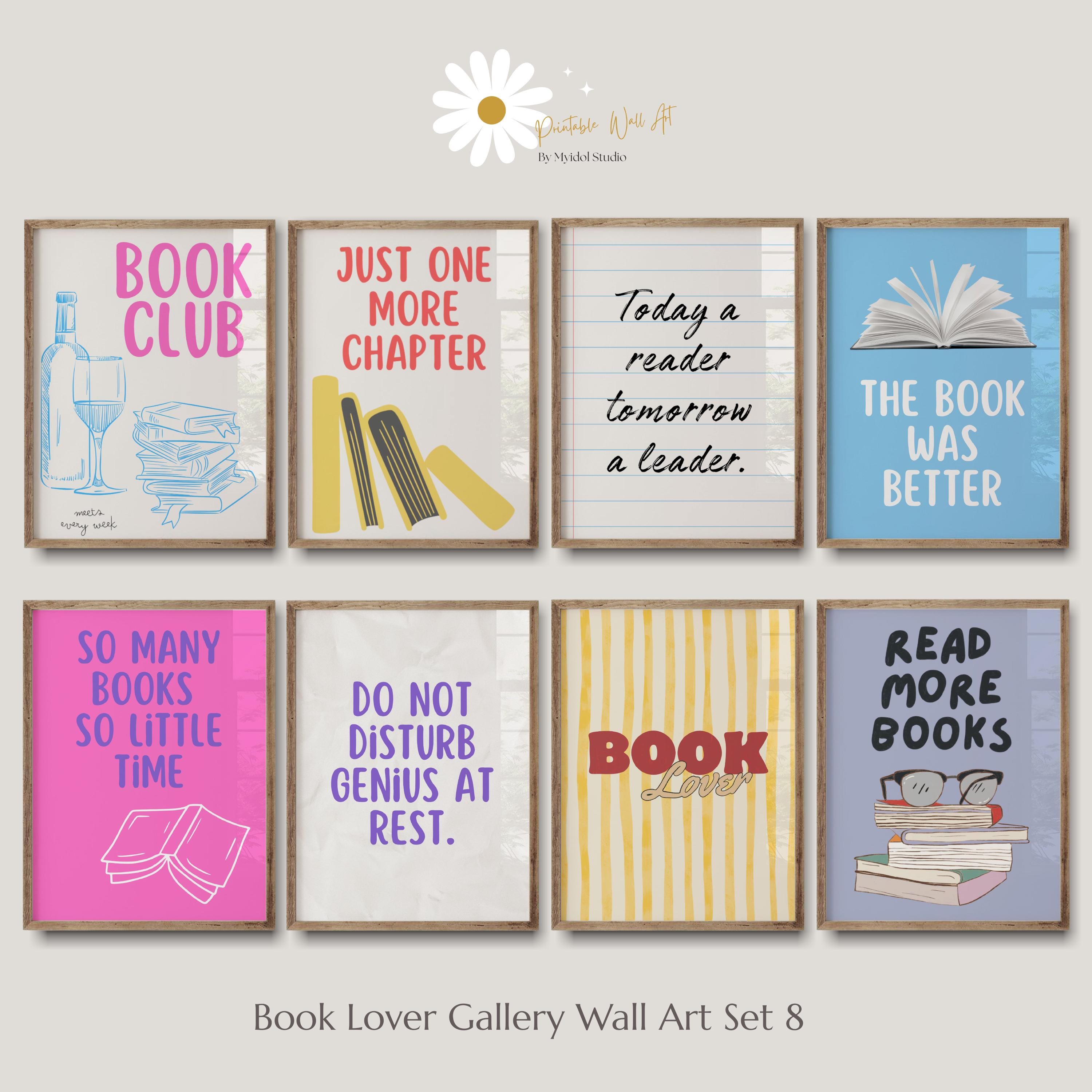 Book Lover Gallery Wall Art Set: Reading Quotes, Modern Prints (digital ...