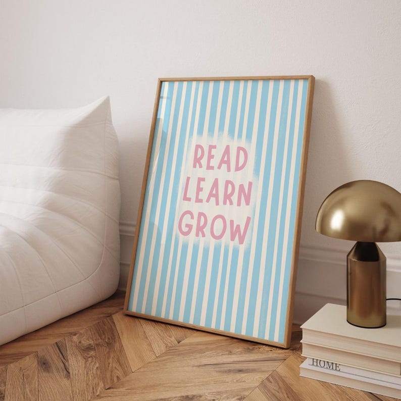 Read Learn Grow Classroom Poster: Motivational Wall Art (digital ...