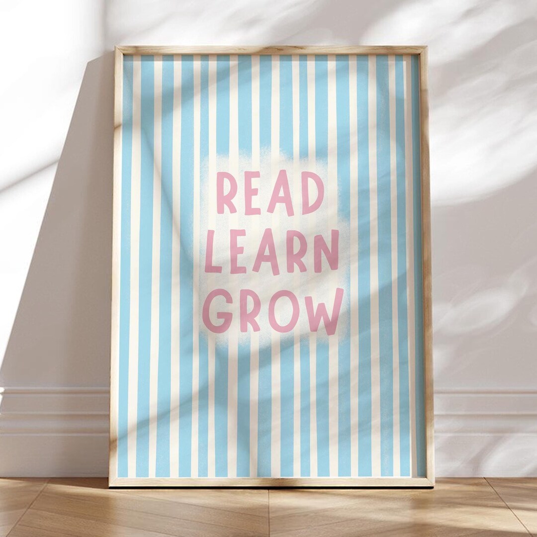 Read Learn Grow Classroom Poster: Motivational Wall Art (digital ...