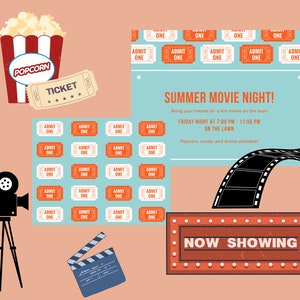 Summer Movie Night Poster Printable - Etsy