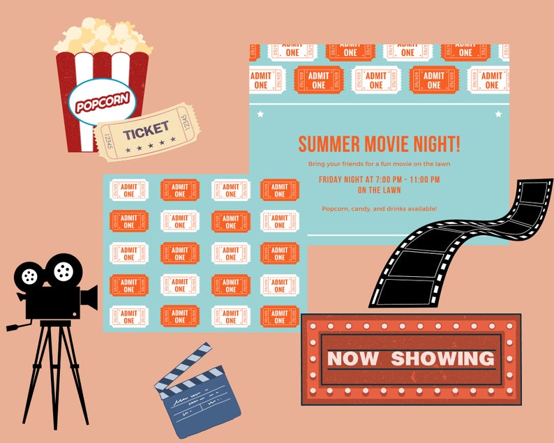 Summer Movie Night Poster Printable - Etsy