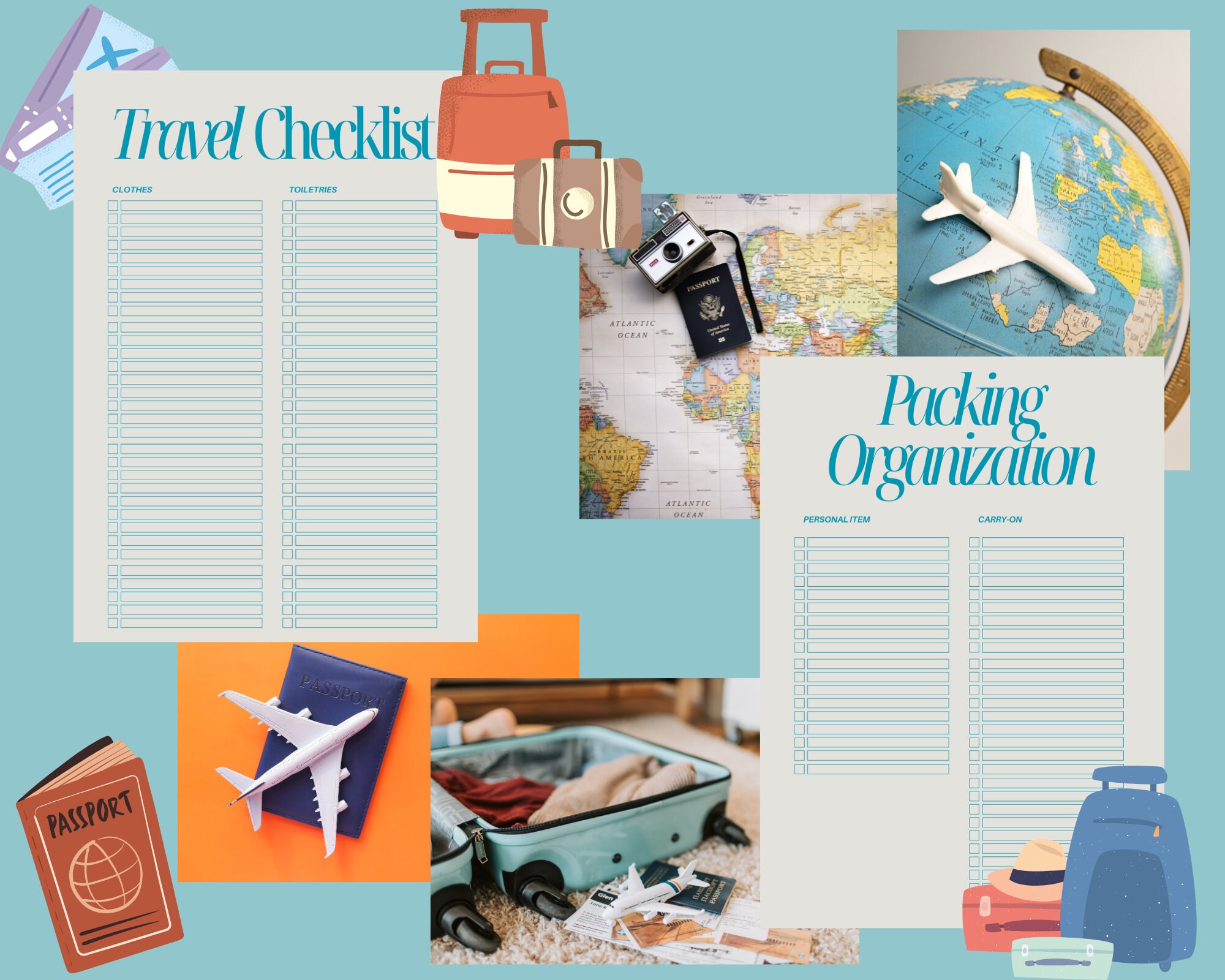 Travel Packing Checklist Printable - Etsy