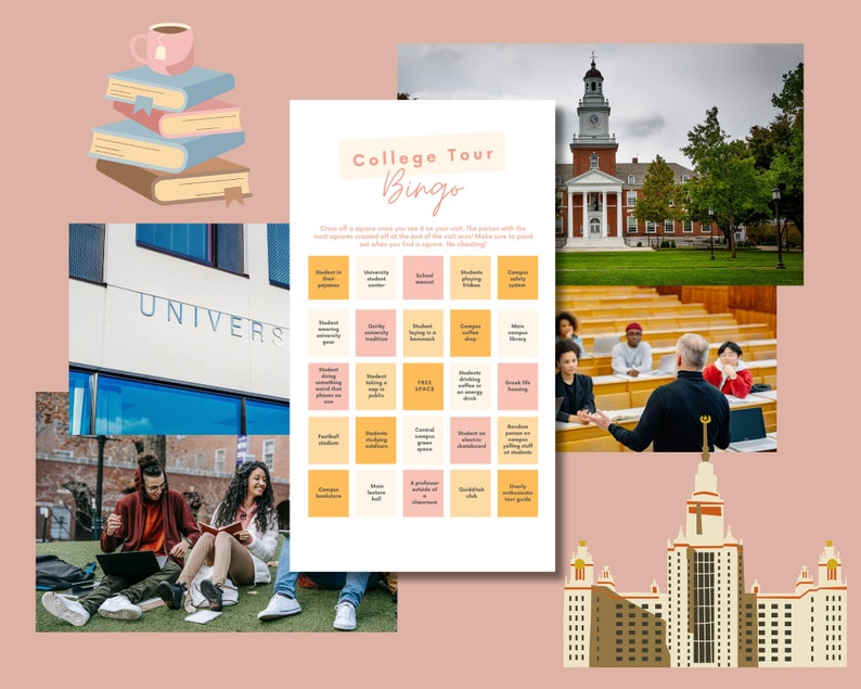 College Tour Bingo - Etsy