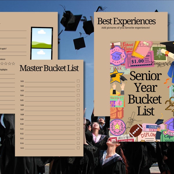 Senior Year Bucket List - Etsy
