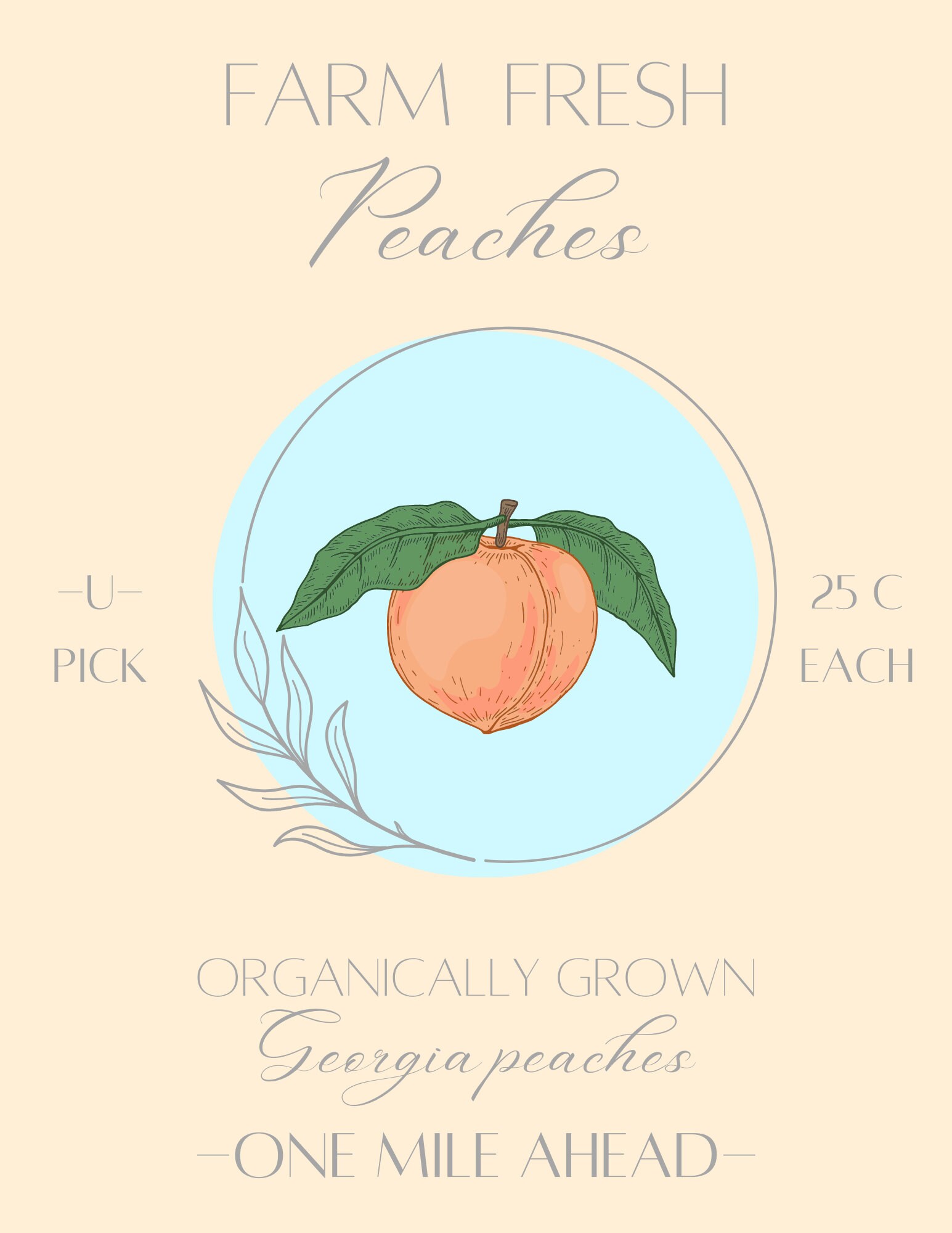 Farm Fresh Peaches Printable - Etsy