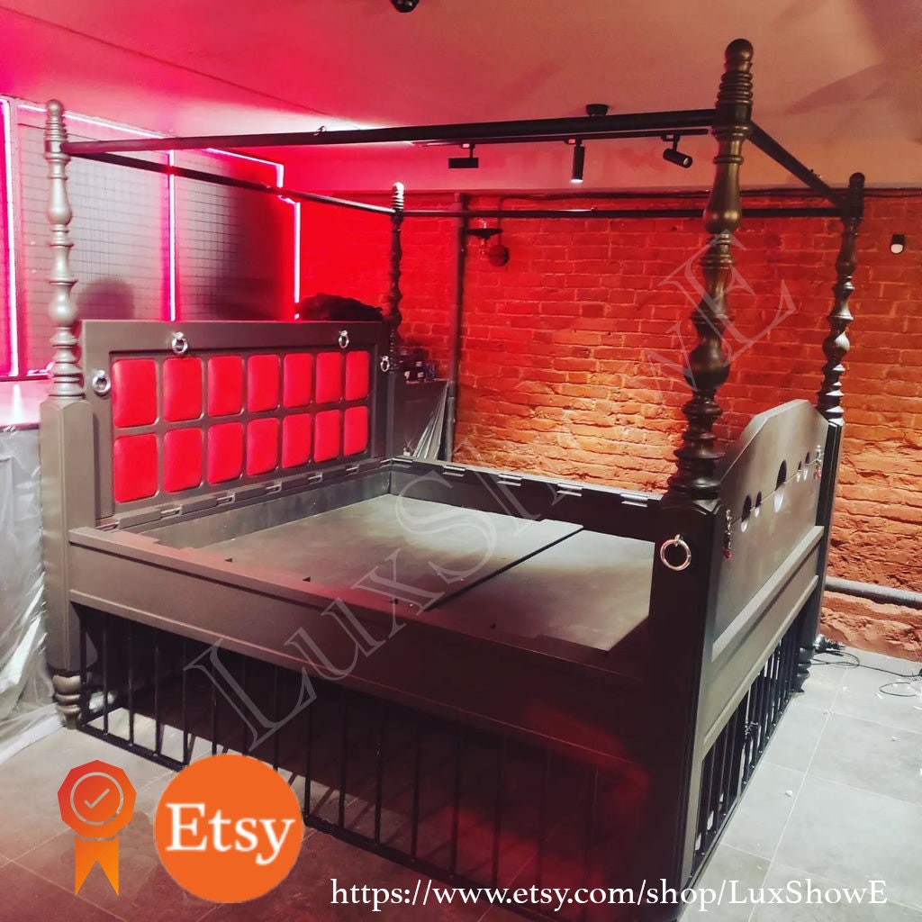 Lux RED BDSM Bed King BDSM Fetish Bed Bondage Skin - Etsy