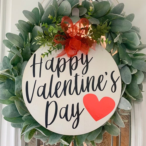 Valentine Welcome Sign Door Hanger Valentines Day Decor - Etsy