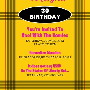 Clueless Themed Printable Birthday Invitation Template Instagram Post ...