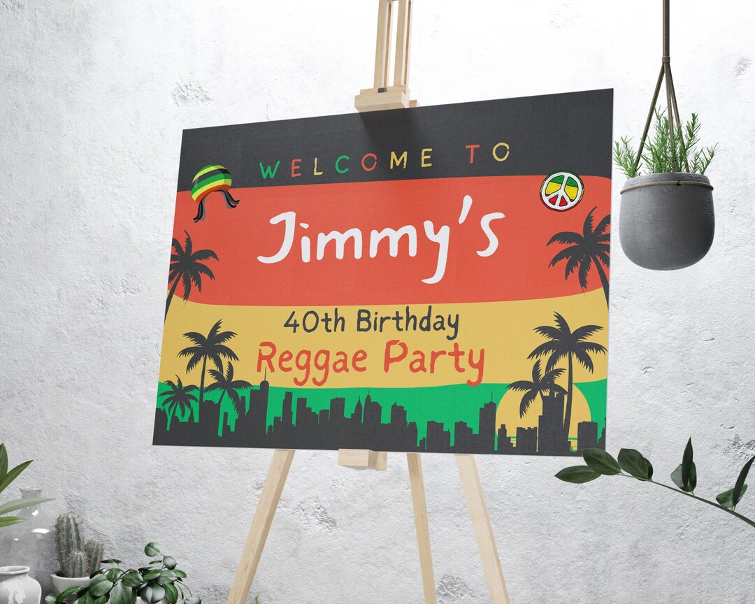 Reggae Party Welcome Sign Reggae Theme Decoration Reggae Printable ...