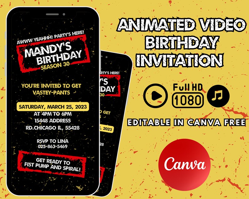Jersey Shore Birthday Invitation Animated Video Template Etsy