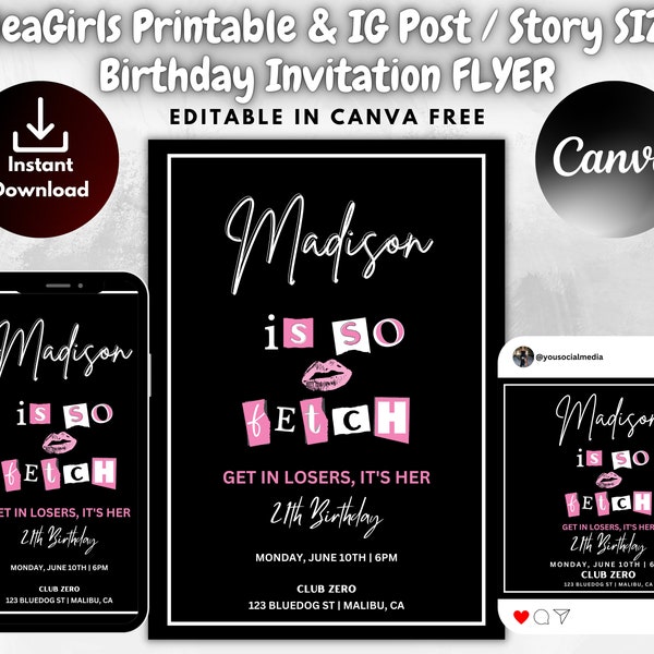 Editable Mean Girls Template - Etsy