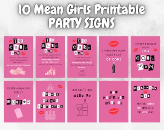 Mean Girls Party Posters Bundle X 20 Mean Girls Printable Party Signs ...