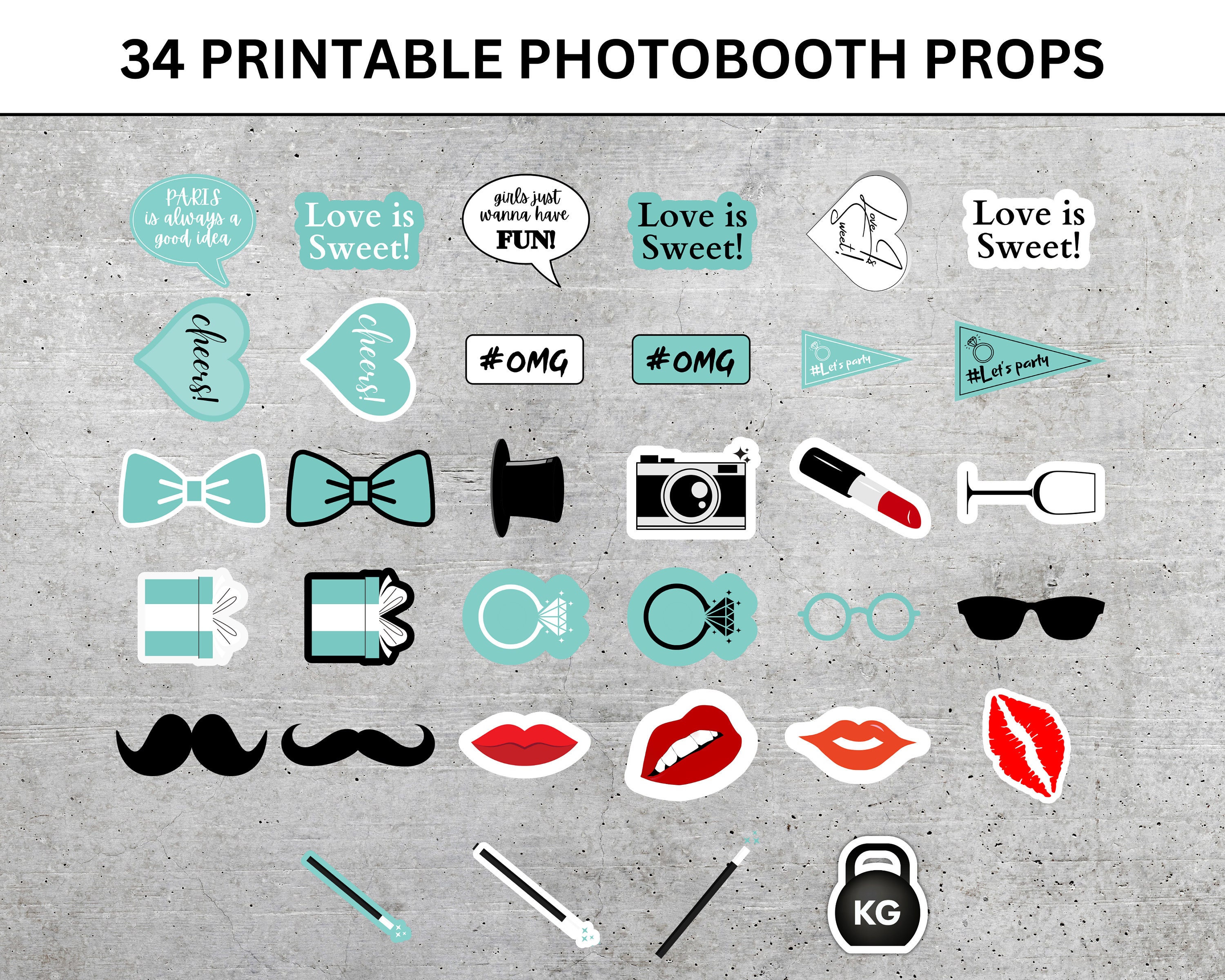 Tiffany and Co Photo Booth Printable Props Tiffany Birthday - Etsy