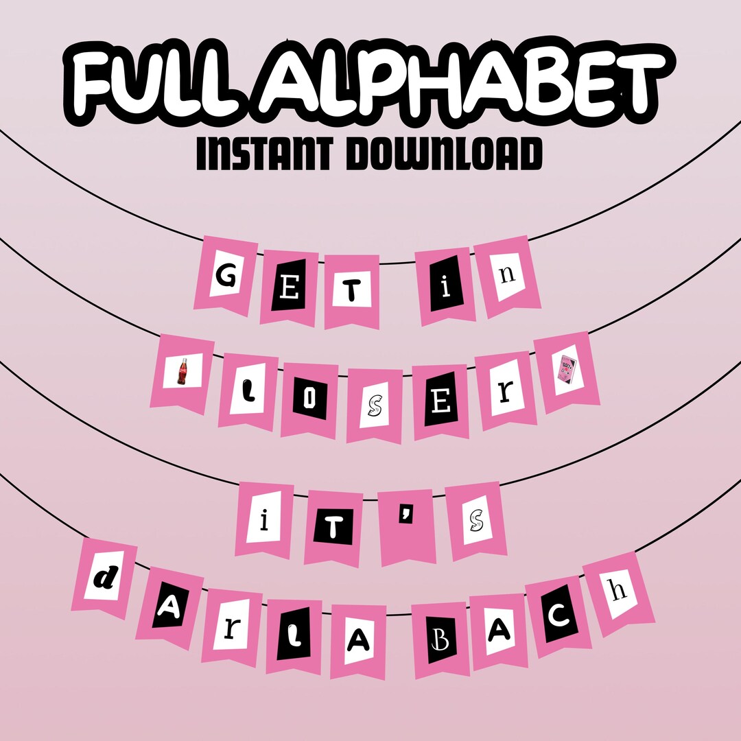 Mean Girls Printable Banner Mean Girls Birthday Party Decor Instant ...