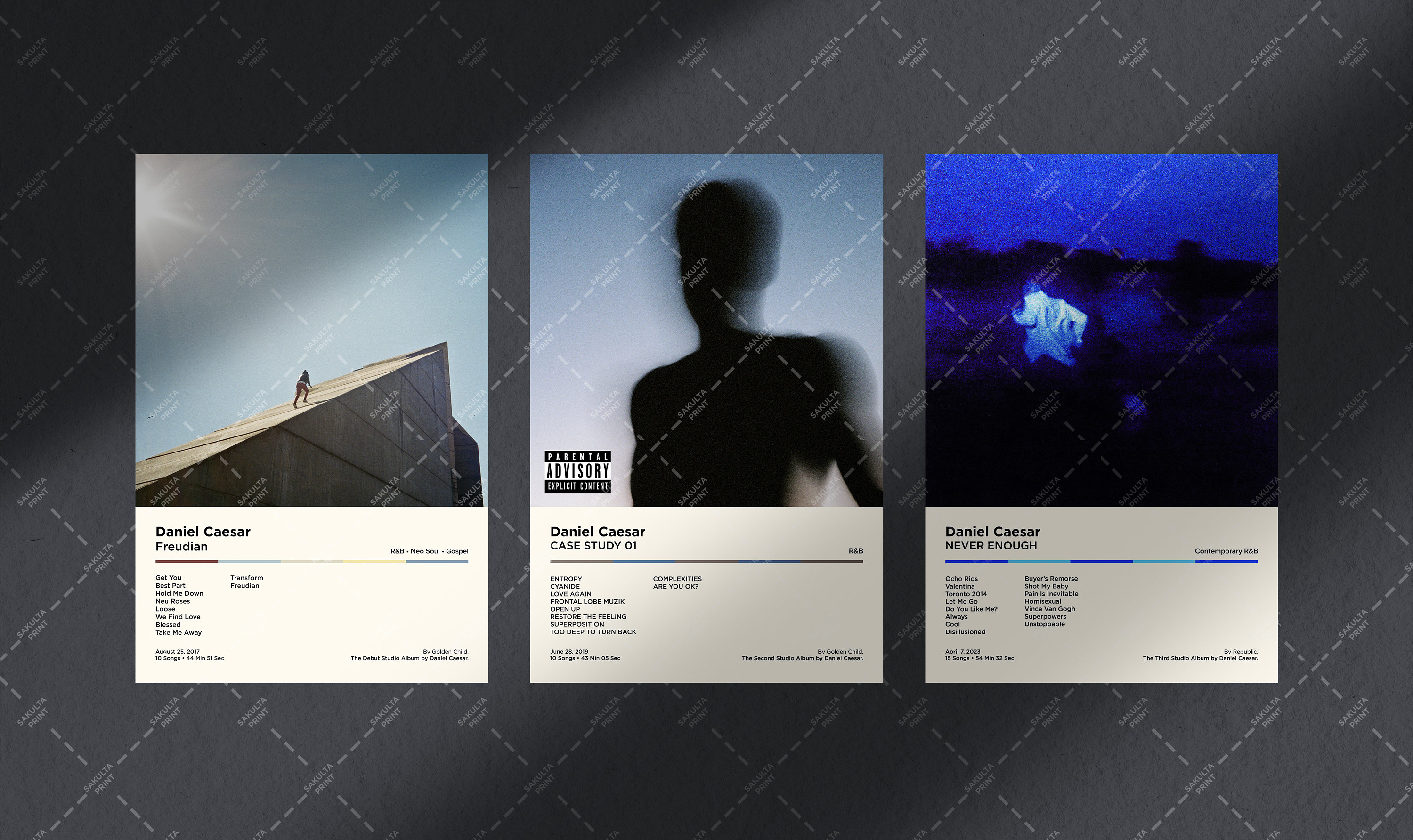 Daniel Caesar 3 Set Album Poster / Daniel Caesar Posters / Album Cover ...