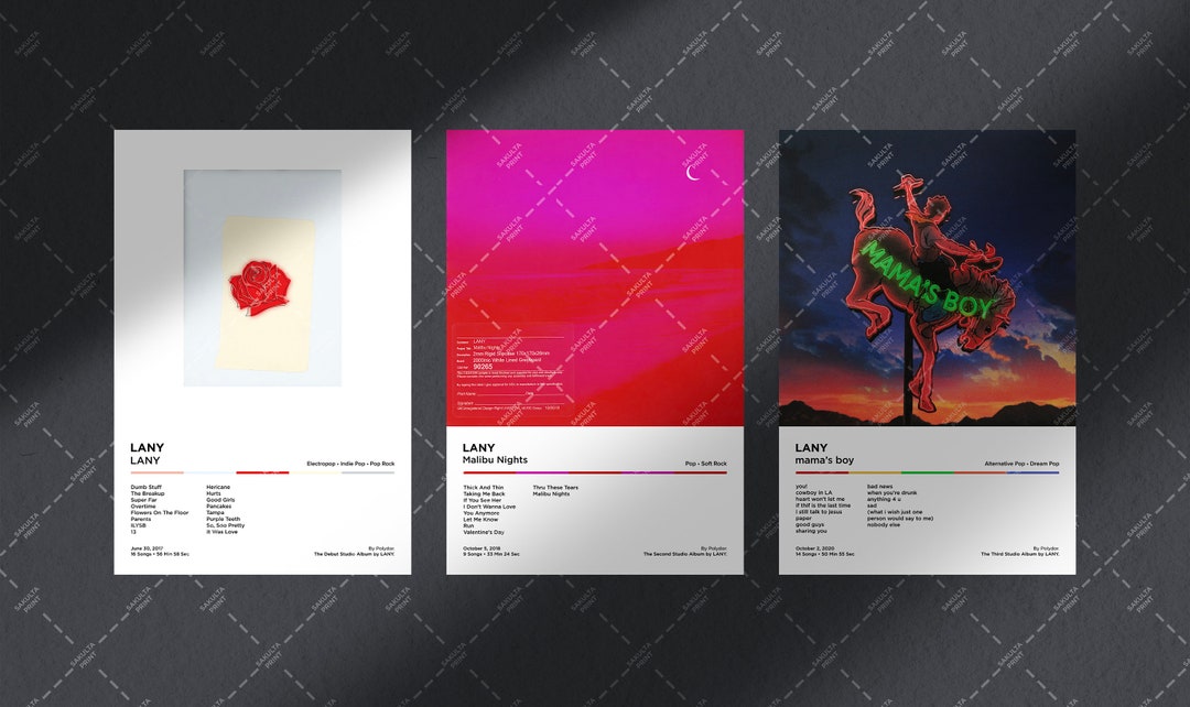 Lany 3 Set Album Poster / Lany Posters / Album Cover Poster / - Etsy