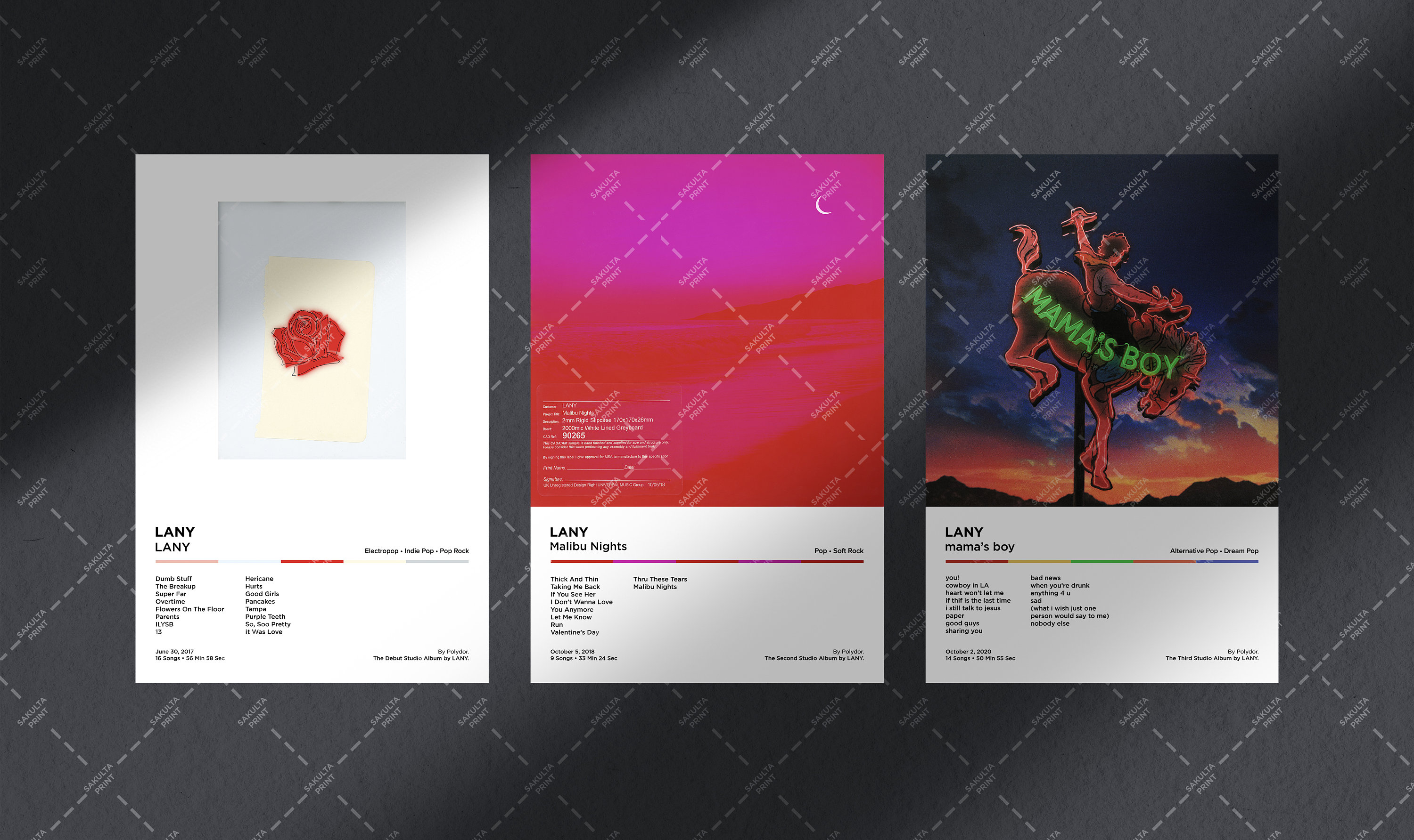 Lany 3 Set Album Poster / Lany Posters / Album Cover Poster / - Etsy