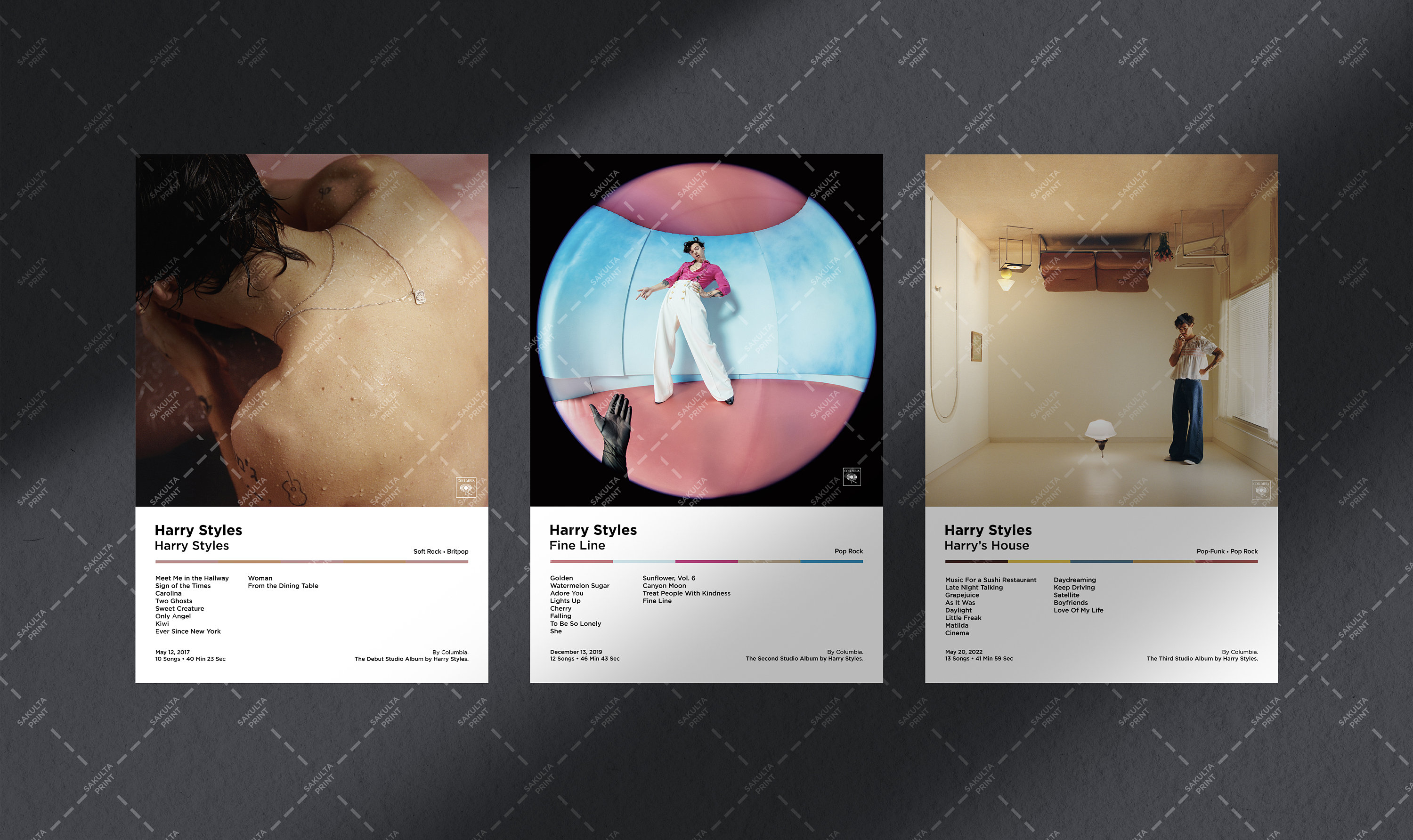 Harry Styles 3 Set Album Poster / Harry Styles Posters / Album Cover ...