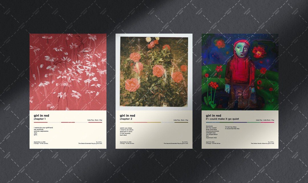 Girl in Red 3 Set Album Poster / Girl in Red Posters / Album Cover ...