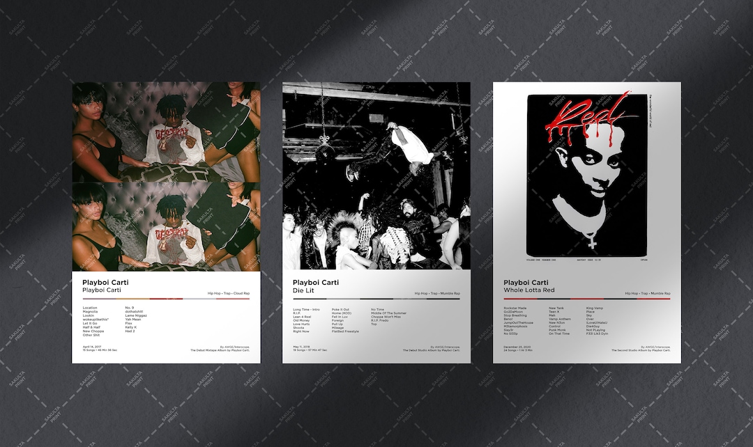Playboi Carti 3 Set Album Poster / Playboi Carti Posters / - Etsy